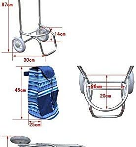 Shopping Trolley on Wheels Multi Function Shopping Cart 2-Wheeled Ultra-Light Portable Folding Trolley Oxford Fabric Mobility Bag Market Luggage Cart Storage Hand Trucks,C ,