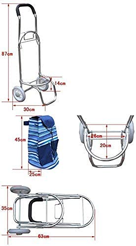 Shopping Trolley on Wheels Multi Function Shopping Cart 2-Wheeled Ultra-Light Portable Folding Trolley Oxford Fabric Mobility Bag Market Luggage Cart Storage Hand Trucks,C ,