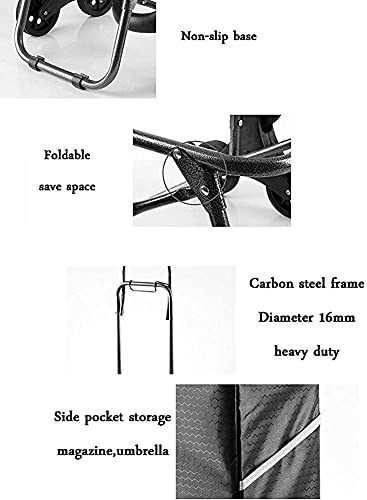 Shopping Trolley on Wheels Multi Function Shopping Cart,Portable Cart Collapsible Trolley Luggage Cart Cart Arc Design Appearance Atmosphere Storage Hand Trucks,