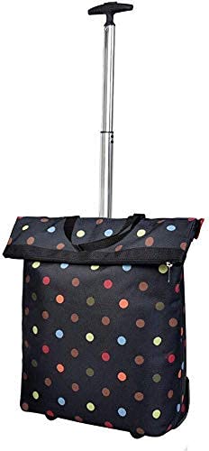 Shopping Trolley on Wheels Multi Function Shopping Cart Folding Portable Trolley Case Handbag Dual-Use Intimate Storage Hand Trucks,Black,17 * 36 * 47Cm ,