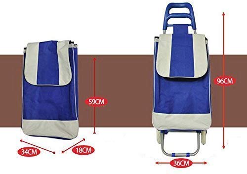 Shopping Trolley on Wheels Multi Function Shopping Cart Lightweight Climbing Stairs Foldable Small Pull Cart 2 Wheels Home Waterproof Bag Storage Hand Trucks,Blue ,