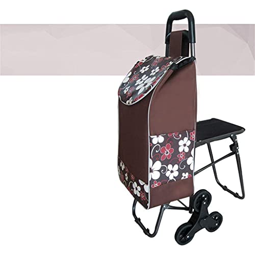 Shopping Trolley on Wheels Multi Function Shopping Cart Trip Senior People Cart Trolley Climbing Stairs Cart Supermarket to Buy Food Can Take A Seat Lever Car Storage Hand Trucks,#1 ,Shopping Trol