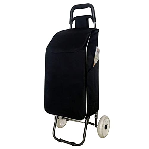 Shopping Trolley on Wheels Multi Function Shopping Cart Travel Cart Collapsible Portable Single Wheel Lever Car Small Trailer Trolley Storage Hand Trucks,Brown ,