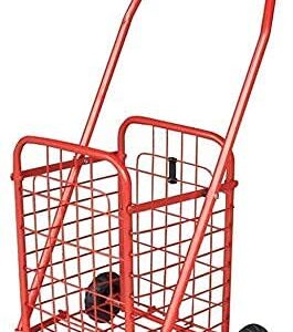 Shopping Trolley on Wheels Multi Function Shopping Cart Portable Folding Wrought Iron Trolley Luggage Trailer Special Spray Treatment Intimate Basket Buckle Storage Hand Trucks,Black,88Cm ,S