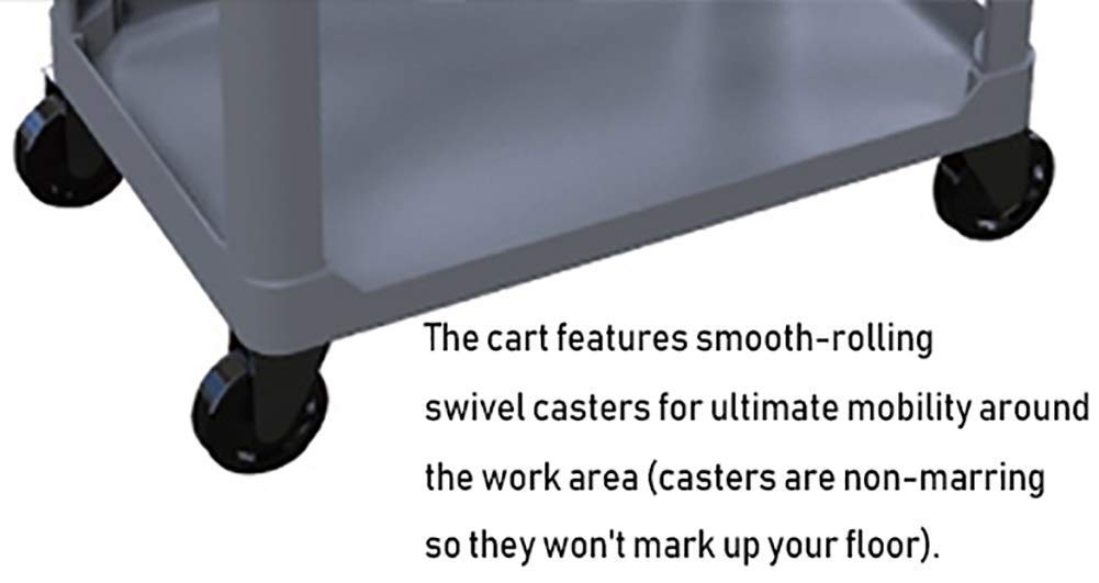 INDYAH Movable Trolleys, Kitchen Storage Hand Trucks, 3 Tier Hotel Cateservice Cart Plastic Cleaning Collection Trolley for Restaurants