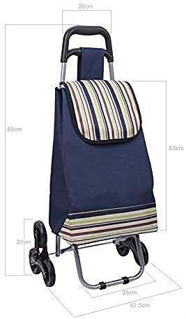 Shopping Trolley on Wheels Multi Function Shopping Cart Large Capacity Lightweight Wheeled Trolley 6 Wheels Blue Push Cart Bag Storage Hand Trucks,