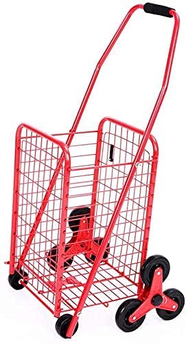 Shopping Trolley on Wheels Multi Function Shopping Cart Fashion Folding Trolley Trolley is Not Easy to Deform and Durable Storage Hand Trucks,Black ,