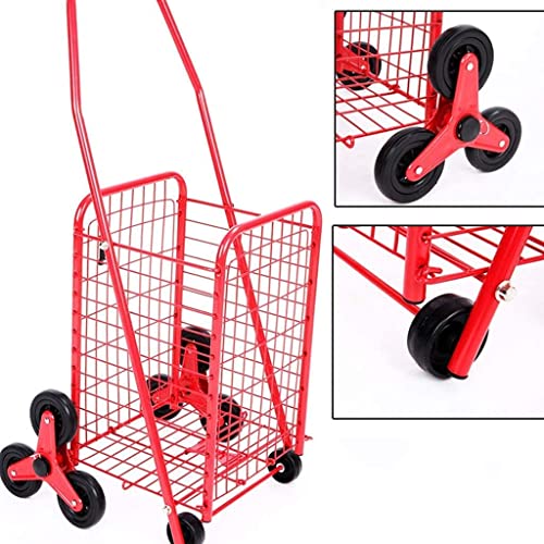 Shopping Trolley on Wheels Multi Function Shopping Cart Fashion Folding Trolley Trolley is Not Easy to Deform and Durable Storage Hand Trucks,Black ,