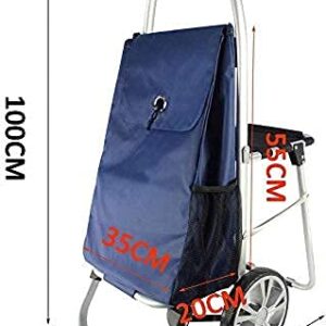 Shopping Trolley on Wheels Multi Function Shopping Cart with Seat Folding Collapsible Trolley Portable Non-Slip Handle Bearing Gravity Enhanced Storage Hand Trucks,Red,60 * 100Cm ,Sh