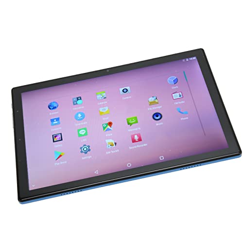 Qinlorgo 10 Inch Tablet, 100‑240V Blue HD Tablet for Travel (US Plug)