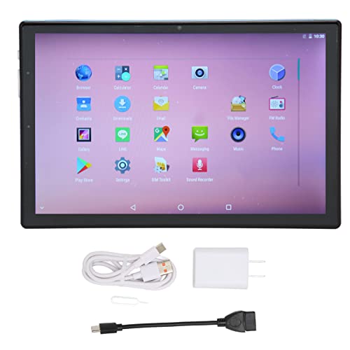 Qinlorgo 10 Inch Tablet, 100‑240V Blue HD Tablet for Travel (US Plug)