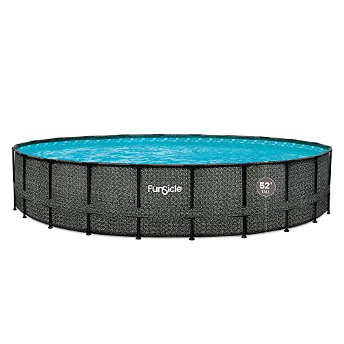 Summer Waves Elite 22ft x 52in Above Ground Frame Outdoor Swimming Pool Set with Filter Pump, Pool Cover, Ladder, Ground Cloth, and Deluxe Maintenance Kit