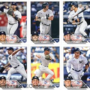 2023 Topps Series 1 New York Yankees Team Set of 9 Cards: Gerrit Cole(#45), Aaron Judge(#62), Josh Donaldson(#64), Oswald Peraza(#94), Nestor Cortes(#143), Isiah Kiner-Falefa(#162), Andrew Benintendi(#197), Aaron Judge(#245), Gleyber Torres(#299) - GotBas