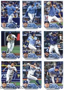 2023 topps series 1 tampa bay rays team set of 9 cards: jeffrey springs(#12), brandon lowe(#36), jonathan aranda(#154), manuel margot(#204), wander franco(#215), yandy díaz(#227), shane mcclanahan(#236), kevin kiermaier(#272), ji-man choi(#305) - gotbaseb