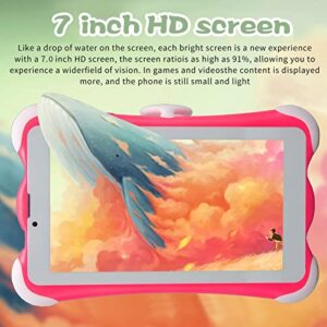 soobu Kids Tablet, 6000mAh Rechargeable Battery 128GB Expandable Storage Toddler Tablet 100‑240V Dual SIM Dual Standby 7 Inch 1280x800 for Play (US Plug)