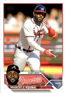 2023 topps #125 marcell ozuna atlanta braves baseball official trading card of the mlb