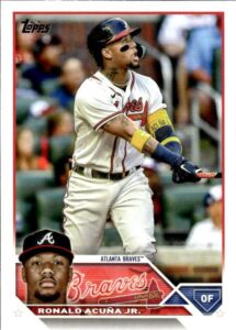 2023 topps #150 ronald acuna jr. atlanta braves baseball official trading card of the mlb