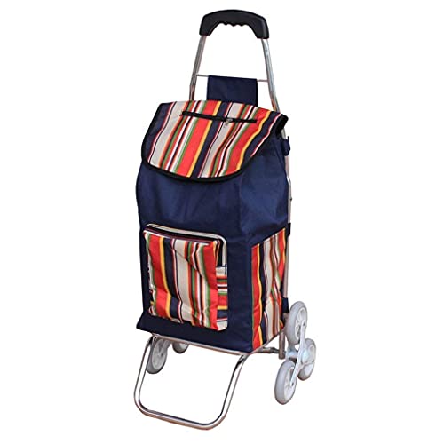 Shopping Trolley on Wheels Multi Function Shopping Cart Six Rounds Climbing Stairs Trolley/Grocery Trailer/Folding Cart/Aluminum Alloy Pull Rod Car/Elderly Bag Car/Portable Cart Storage Hand Trucks