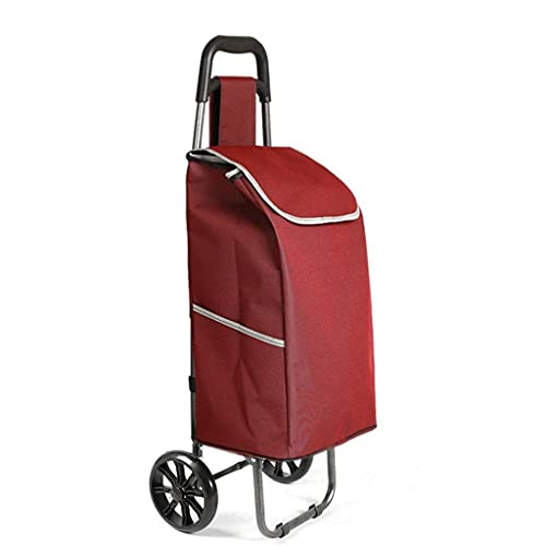 Shopping Trolley on Wheels Multi Function Shopping Cart Travel Elderly Collapsible Portable Cart Luggage Cart Lever Car Trolley Storage Hand Trucks,Navy Blue ,