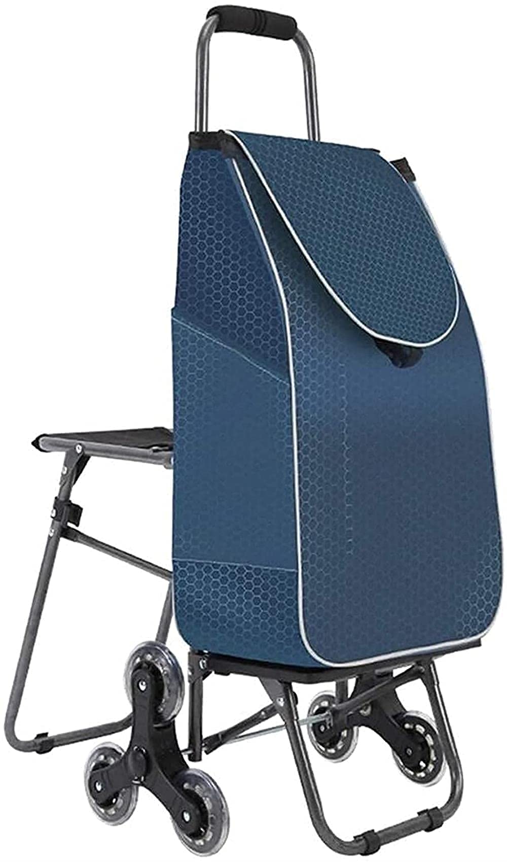 Shopping Trolley on Wheels Portable Shopping Cart Convenient Multi-Function Shopping Cart Climbing Stairs Folding Luggage with Chair Portable Side Bag Density Hand Trucks