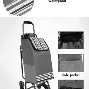 Shopping Trolley on Wheels Portable Shopping Cart Convenient Multi-Function Shopping Cart Climbing Stairs Folding Luggage with Chair Portable Side Bag Density Hand Trucks