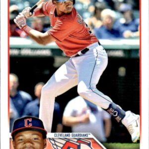 2023 TOPPS #119 OSCAR GONZALEZ RC CLEVELAND GUARDIANS BASEBALL OFFICIAL TRADING CARD OF THE MLB