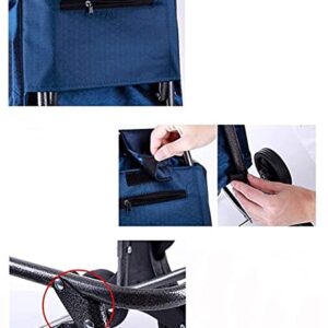 Shopping Trolley on Wheels Multi Function Shopping Cart Small Cart Collapsible Two Rounds Trolley Lever Car Small Trailer Luggage Cart Contains Cloth Bag Storage Hand Trucks,#3 ,