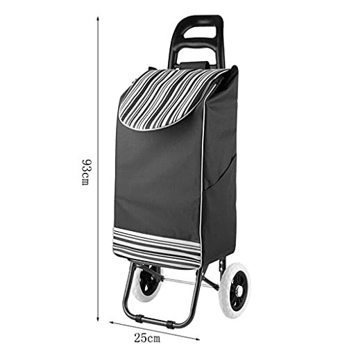 Shopping Trolley on Wheels Multi Function Shopping Cart Small Cart Collapsible Two Rounds Trolley Lever Car Small Trailer Luggage Cart Contains Cloth Bag Storage Hand Trucks,#3 ,