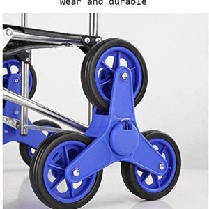 Shopping Trolley on Wheels Multi Function Shopping Cart Lightweight 6 Wheel Climbing Stairs Folding Portable Trolley Home Trolley Luggage Cart Storage Hand Trucks,E ,