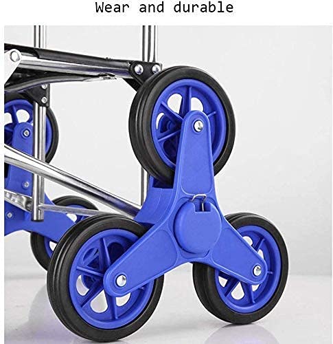 Shopping Trolley on Wheels Multi Function Shopping Cart Lightweight 6 Wheel Climbing Stairs Folding Portable Trolley Home Trolley Luggage Cart Storage Hand Trucks,E ,