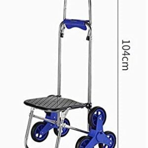 Shopping Trolley on Wheels Multi Function Shopping Cart Lightweight 6 Wheel Climbing Stairs Folding Portable Trolley Home Trolley Luggage Cart Storage Hand Trucks,E ,