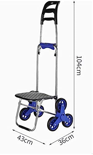 Shopping Trolley on Wheels Multi Function Shopping Cart Lightweight 6 Wheel Climbing Stairs Folding Portable Trolley Home Trolley Luggage Cart Storage Hand Trucks,E ,