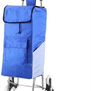 Shopping Trolley on Wheels Multi Function Shopping Cart Fashion Folding Portable Luggage Small Trailer Labor-Saving Large Capacity Stainless Steel Rod Storage Hand Trucks,B ,