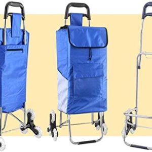 Shopping Trolley on Wheels Multi Function Shopping Cart Fashion Folding Portable Luggage Small Trailer Labor-Saving Large Capacity Stainless Steel Rod Storage Hand Trucks,B ,