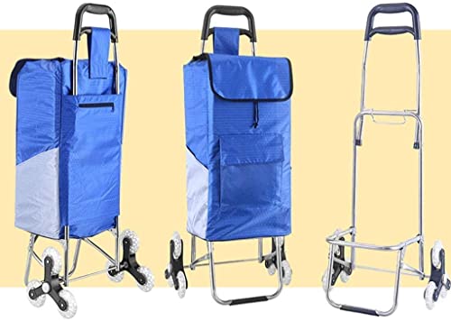 Shopping Trolley on Wheels Multi Function Shopping Cart Fashion Folding Portable Luggage Small Trailer Labor-Saving Large Capacity Stainless Steel Rod Storage Hand Trucks,B ,