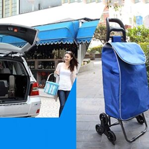 Shopping Trolley on Wheels Multi Function Shopping Cart Fashion Folding Portable Luggage Small Trailer Labor-Saving Large Capacity Stainless Steel Rod Storage Hand Trucks,B ,