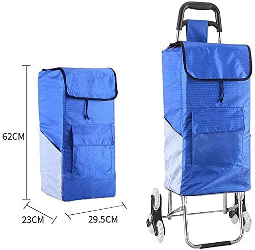 Shopping Trolley on Wheels Multi Function Shopping Cart Fashion Folding Portable Luggage Small Trailer Labor-Saving Large Capacity Stainless Steel Rod Storage Hand Trucks,B ,