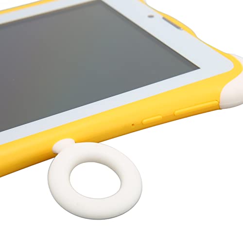 Rosvola WiFi Tablet for Kids, Yellow 7 Inch MTK6582 CPU Processor Easy Access 6000mAh Battery Kids Tablet HD Screen 3GB+32GB for Reading (US Plug)