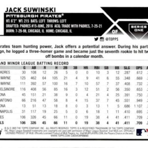 2023 TOPPS #288 JACK SUWINSKI PITTSBURGH PIRATES BASEBALL OFFICIAL TRADING CARD OF THE MLB