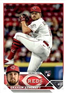 2023 topps #214 graham ashcraft rc cincinnati reds baseball official trading card of the mlb