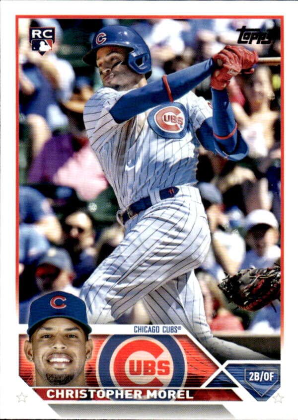 2023 TOPPS #308 CHRISTOPHER MOREL RC CHICAGO CUBS BASEBALL OFFICIAL TRADING CARD OF THE MLB