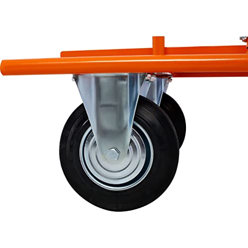 Heavy Duty Panel Dolly Cart with 4 Swivel Wheels, Dolly 1800lbs Load Capacity Handling Sheetrock, Casters with Brake, Rolling Dolly（Orange）