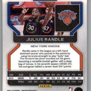 2021-22 PANINI PRIZM #85 JULIUS RANDLE NEW YORK KNICKS BASKETBALL OFFICIAL TRADING CARD OF THE NBA