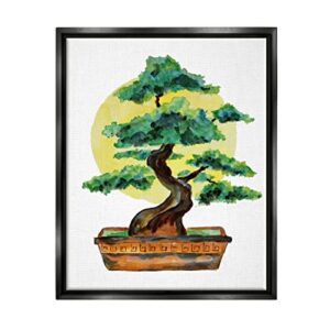 stupell industries bonsai tree sun shape floating framed wall art, design by sebastian grafmann