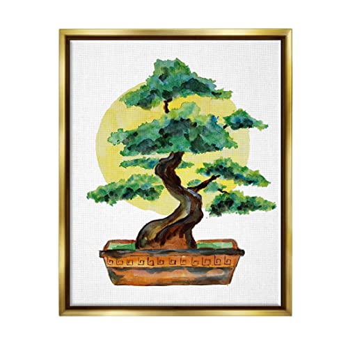 Stupell Industries Bonsai Tree Sun Shape Floating Framed Wall Art, Design by Sebastian Grafmann