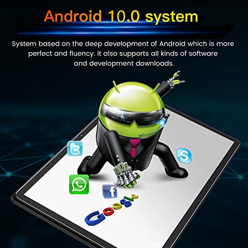 Tablet Android 10.0 Operating System 10.1-inch HD Display Quad Core Processor 2GB RAM and 32GB ROM TF Expansion Support Built-in WiFi Bluetooth GPS Tablet