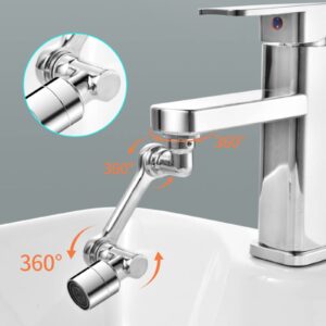 Faucet Extender for Bathroom Sink Universal,1080 Faucet Extender Brass,Universal Splash Filter Faucet 1080 Rotating,2 Water Outlet Modes,Swivel Faucet Aerator Brass