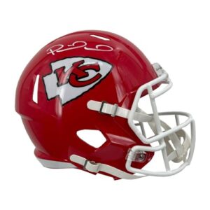 patrick mahomes autographed kansas city chiefs speed full-size football helmet - bas