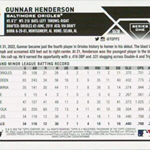 2023 Topps #206 Gunnar Henderson Baltimore Orioles (RC - Rookie Card) NM-MT MLB Baseball