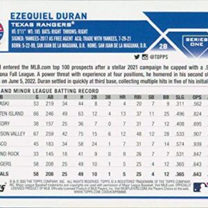 2023 Topps #286 Ezequiel Duran Texas Rangers (RC - Rookie Card) NM-MT MLB Baseball